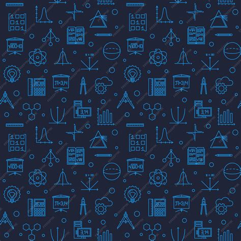 Premium Vector Stem Science Vector Dark Blue Linear Seamless Pattern Premium Vector Stem Science Vector Dark Blue Linear Seamless Pattern
