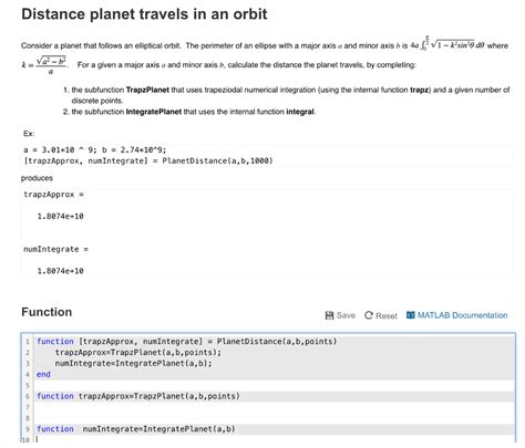 solved matlab distance planet travels orbit consider planet follows