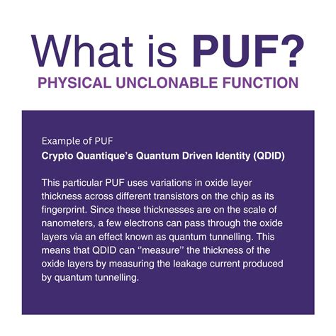 What Is Puf A Physical Unclonable Function Or Puf Is A Piece Of Technology That Can Output An