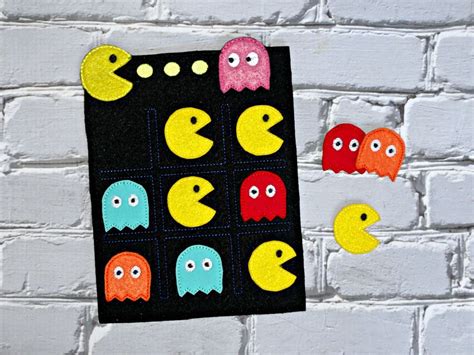 Pac Man Tic Tac Toe Ith Embroidery Design Uncle Matts Crib Felt