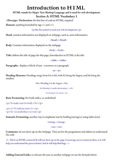 Intro To Html Html Practice That I Made Introduction To Html Html Stands For Hyper Text