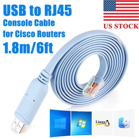 Usb To Rs232 Serial To Rj45 Cat5 Console Adapter Cable For Cisco