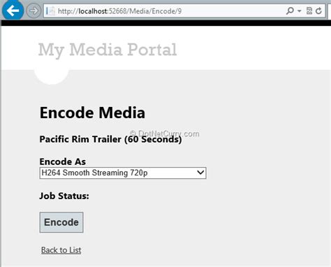 Encoding Media In Windowsazure And Monitoring Progress Using Signalr