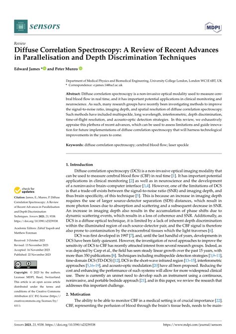 pdf diffuse correlation spectroscopy a review of recent advances in