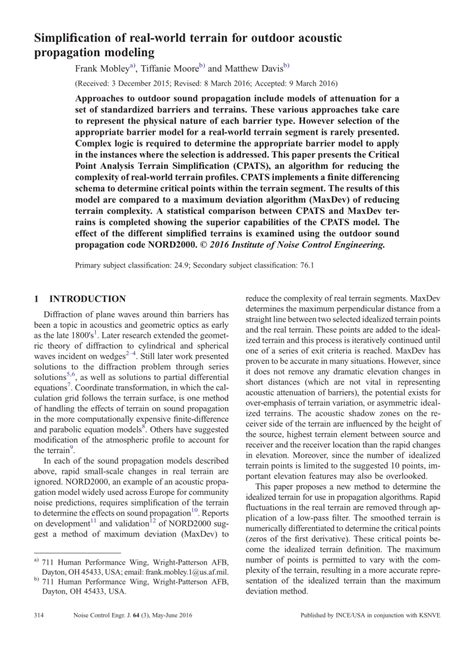 Pdf Simplification Of Real World Terrain For Outdoor Acoustic