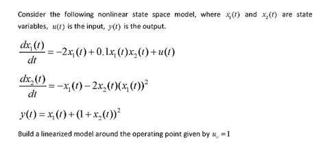 Solved Consider The Following Nonlinear State Space Model Chegg