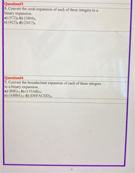 Solved Question3 5 Convert The Octal Expansion Of Each Of