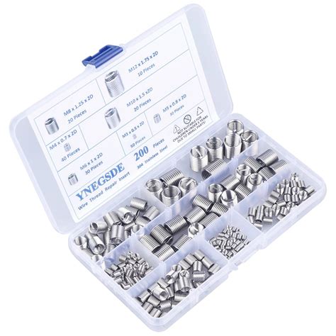 Insertos De Rosca De Alambre M3 M4 M5 M6 M8 M10 M12 Kit Surtido De Insertos De Reparación De