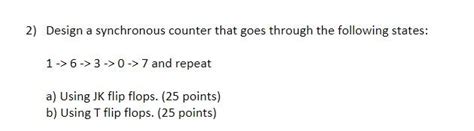 Solved Design A Synchronous Counter That Goes Through The Chegg