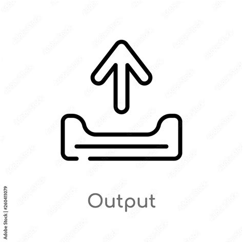 Outline Output Vector Icon Isolated Black Simple Line Element