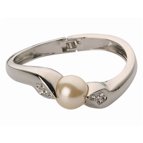 Alloy Crystal Fashion Silver Plated Adjustable Hinged Cuff Bracelet At