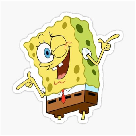 Spongebob Winking Sticker By Oliviak15 Redbubble