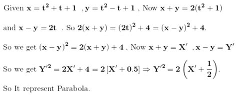1 the corvette described parametrically by x t² t 1 y t² t 1