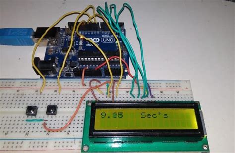 Stopwatch Using Arduino LCD Start Stop Reset Button