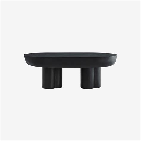 Verona Oval Concrete Coffee Table Black Keeks Design