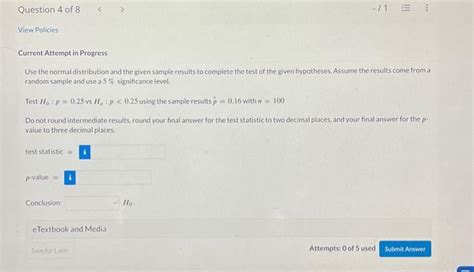 Solved Use The Normal Distribution And The Given Sample Chegg
