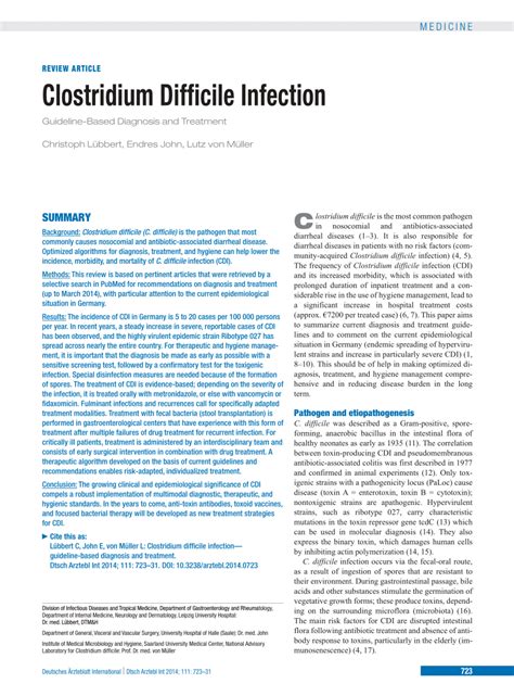 PDF Clostridium Difficile Infection