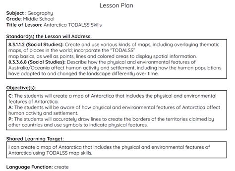 Applying Todalss Skills To Antarctica Map Project Classful