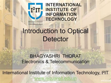 Introduction To Optical Detector Pptx