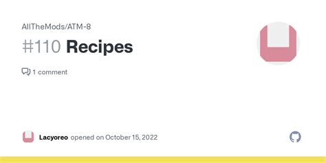 Recipes · Issue 110 · Allthemodsatm 8 · Github