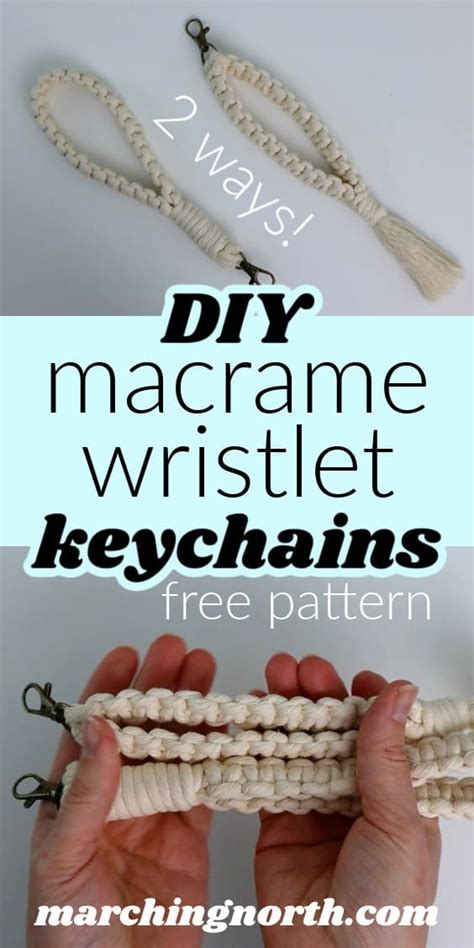 DIY Macrame Wristlet Keychain 2 Ways Easy Tutorial Marching North