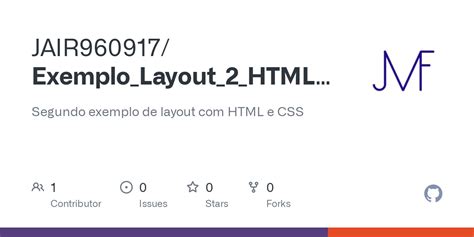 GitHub JAIR Exemplo Layout HTML CSS Segundo Exemplo De Layout HTML E CSS