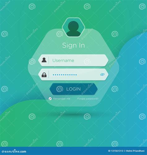 Flat Login User Interface Sign In Web Element Template Window Stock Vector Illustration Of