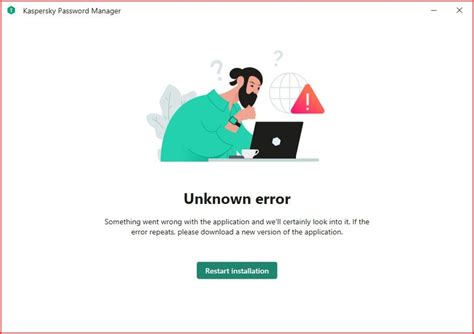 windows installation unknown error kaspersky password manager