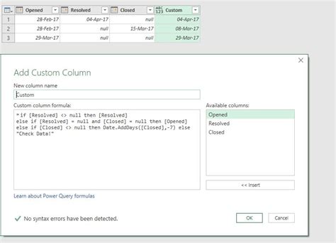 Solved Custom Columns With Timestamps And Date Transforma