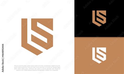 Initials Ls Logo Design Initial Letter Logo Shield Logo Stock Vector