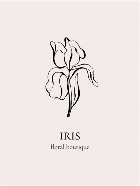 Iris Logo Template Modern Flower Illustration