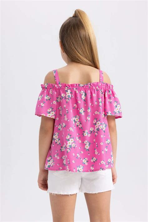 Pink Girls And Teens Girl Relax Fit Short Sleeve Blouse 2400634 Defacto