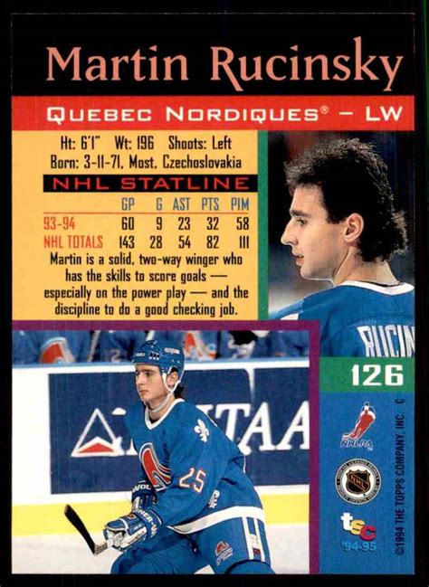 1994 95 Stadium Club Martin Rucinsky 126 On Kronozio