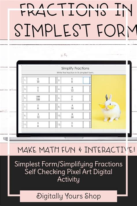 Simplify Fractions Fractions In Simplest Form Self Checking