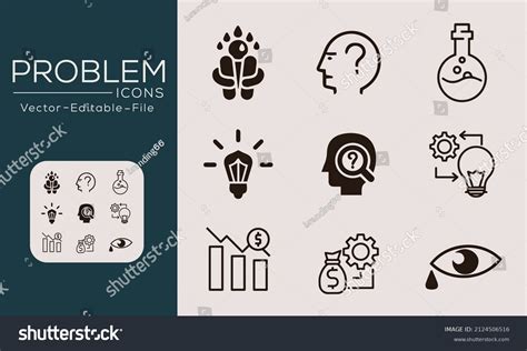 Problem Concept Icons Set Contains Such Stock Vector Royalty Free