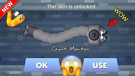 Snake Io NEW GIANT MONITOR SKIN SNAKE UNLOCKED Epic Snakeio Gameplay YouTube