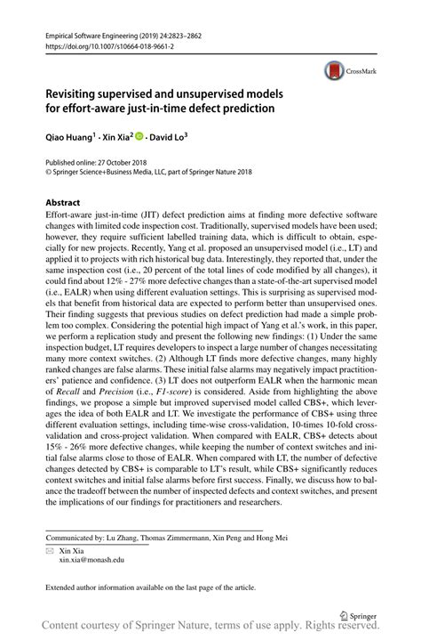 Revisiting Supervised And Unsupervised Models For Effort Aware Just In Time Defect Prediction
