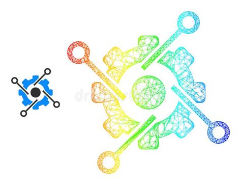 Net Smart Development Web Mesh Icon With Spectrum Gradient Stock Vector Illustration Of