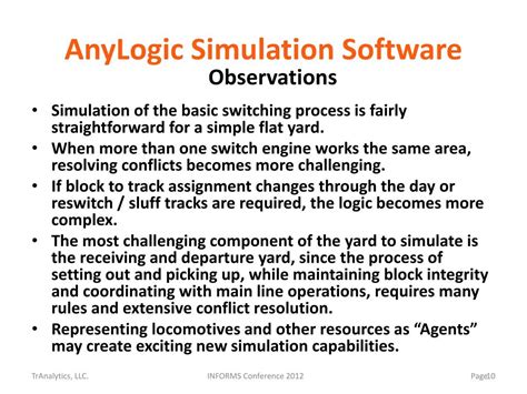 ppt applying anylogic simulation software to flat yard analysis