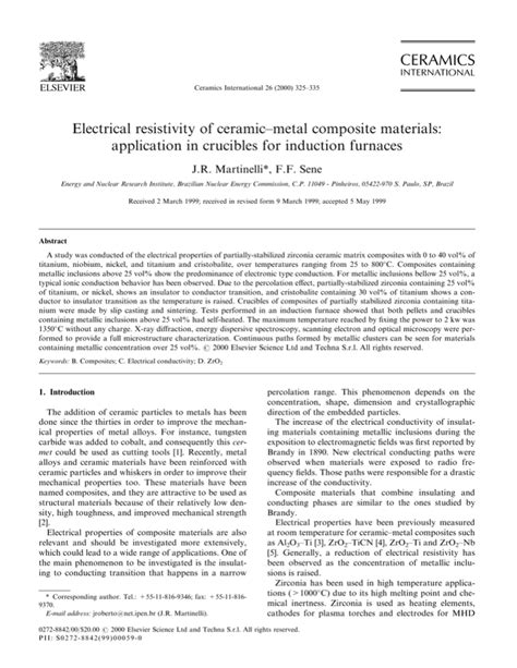 Electrical Resistivity Of Ceramic±metal Composite Materials