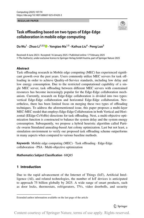 Task Offloading Based On Two Types Of Edge Edge Collaboration In Mobile Edge Computing