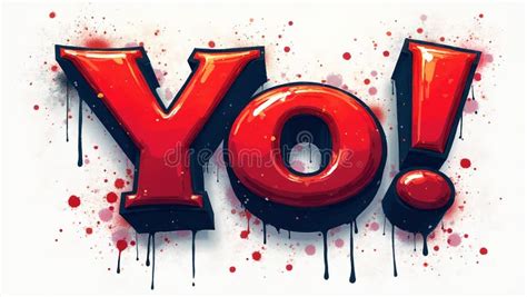 Bold Yo Graffiti In Street Art Style With Splashes Stock Illustration