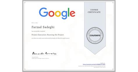 farzad sadeghi on linkedin completion certificate for project