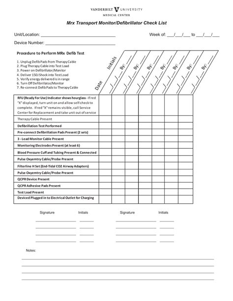 Defibrillator Check Log At Noe Barry Blog