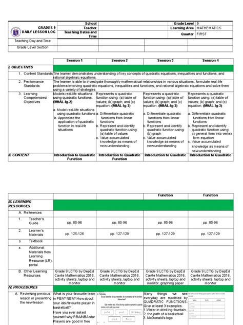 quadratic function untitled document