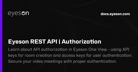 Eyeson Rest Api Authorization Eyeson Documentation