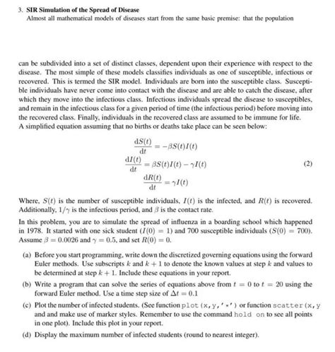 Solved Sir Simulation Of The Spread Of Disease Almost All Mathematical 1 Answer