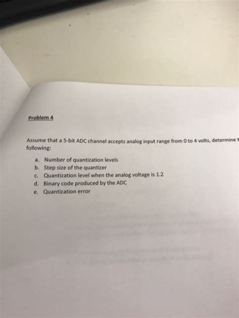 Solved Problem Assume That A Bit ADC Channel Accepts Chegg