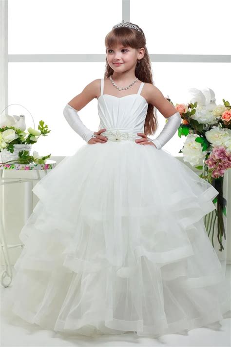 Ball Gown Flower Girl Dresses White Real Party Prom Dresses Little