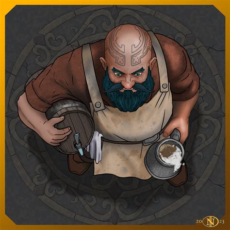 Dwarf Bartender Token For Dandd R Battletokens